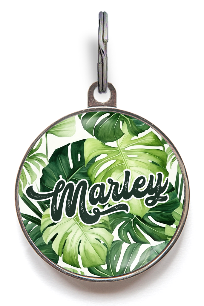 Tropical Leaf Monstera Dog Tag
