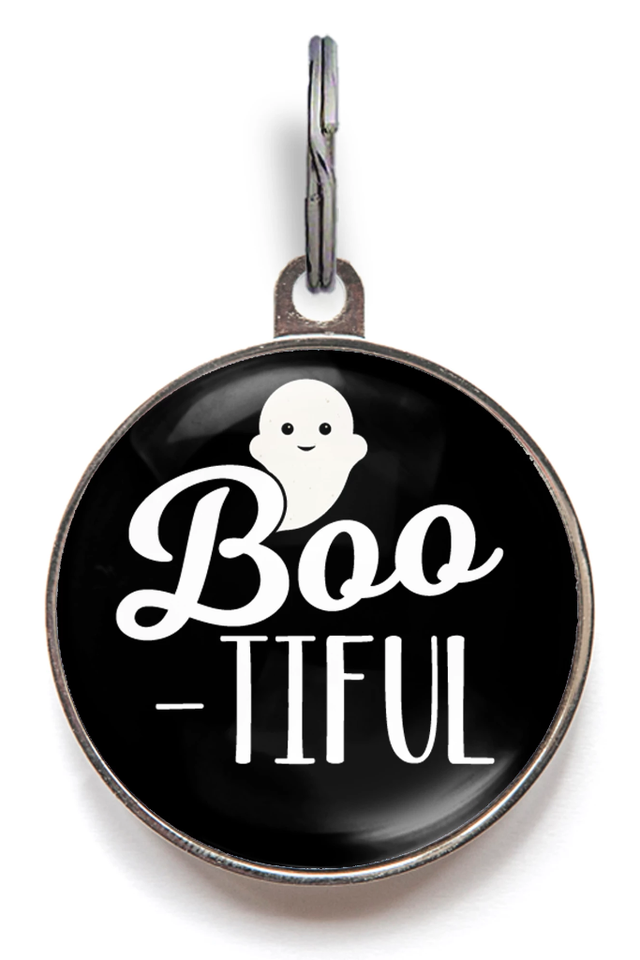 Boo-tiful Ghost Halloween Pet Tag | Dog ID Tag