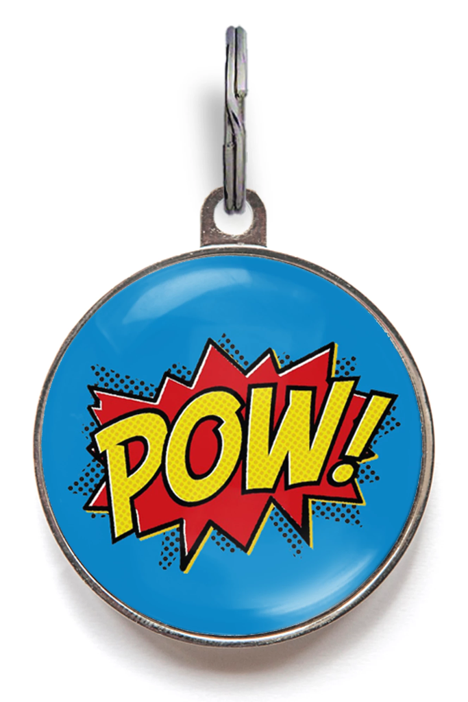 Pow! Superhero Pet ID Tag